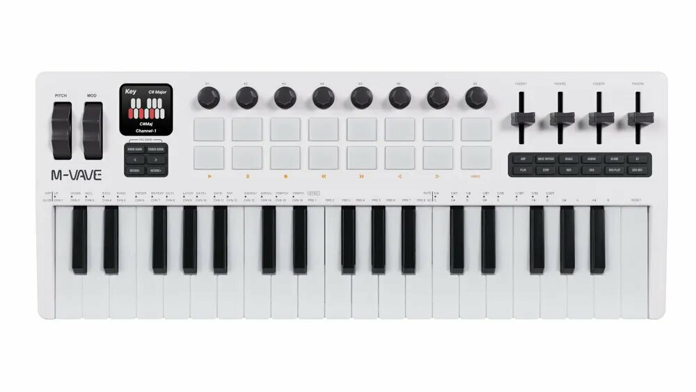 M-VAVE 37-клавишный контроллер USB MIDI клавиатуры SMK-37 PRO