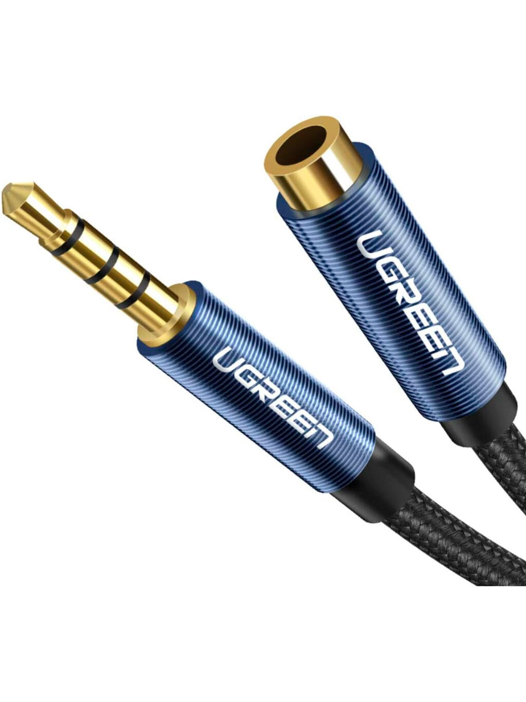 Удлинитель кабеля UGREEN AV118 (40672) 3.5mm Male - 3.5mm Female 0.5m - черный/синий