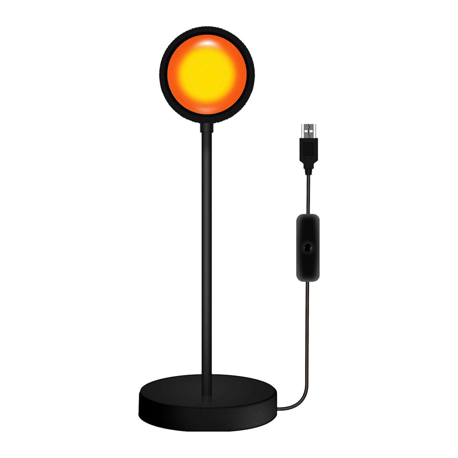 USB лампа на закате с 4 шт. пленок разных цветов, проектор с вращением на 360 градусов, светодиодная лампа на закате, радужная проекционная лампа для фотовечеринок