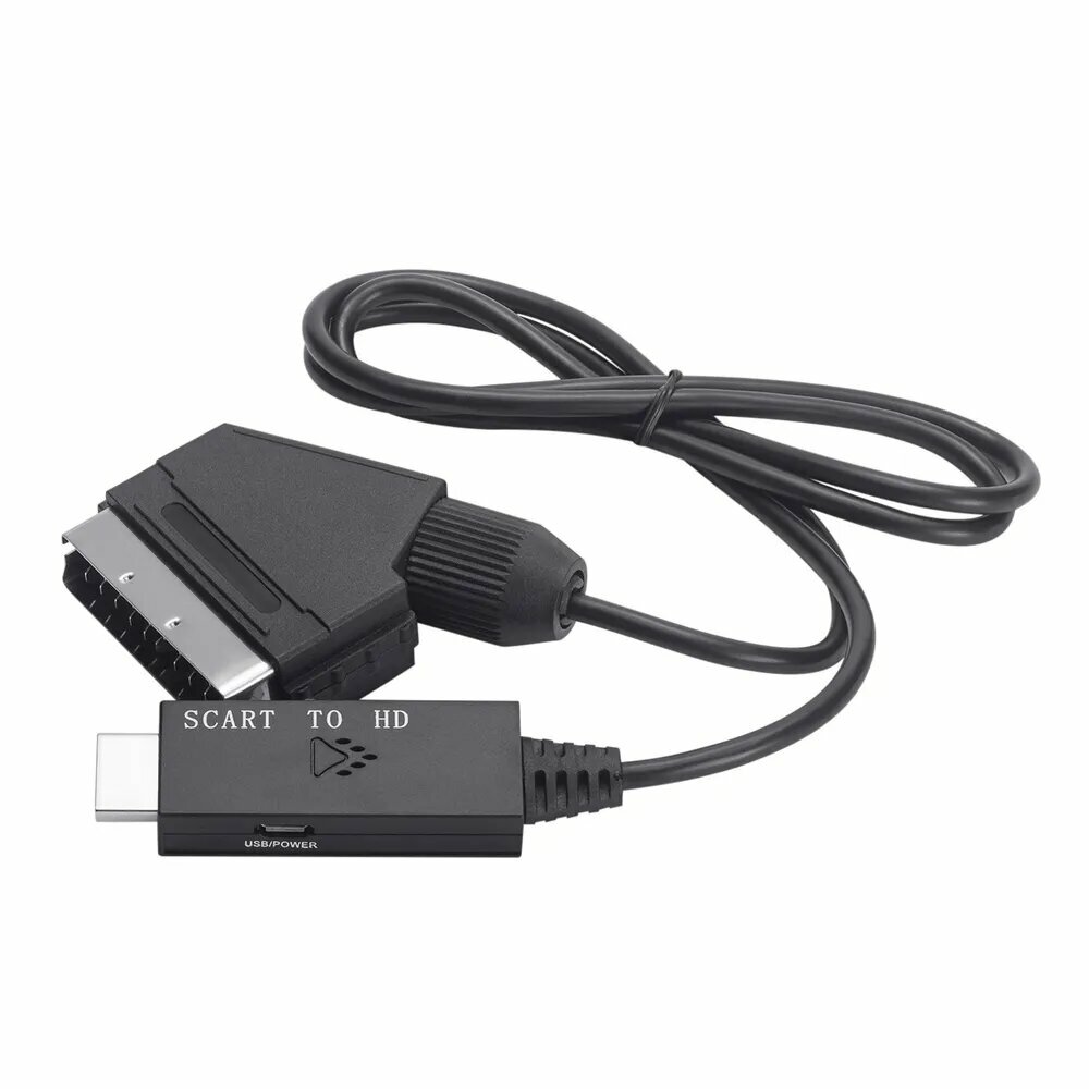 Пластиковый Конвертер Scart в HDMI, 1080p60/720p60, адаптер для VCR с Scart-портом