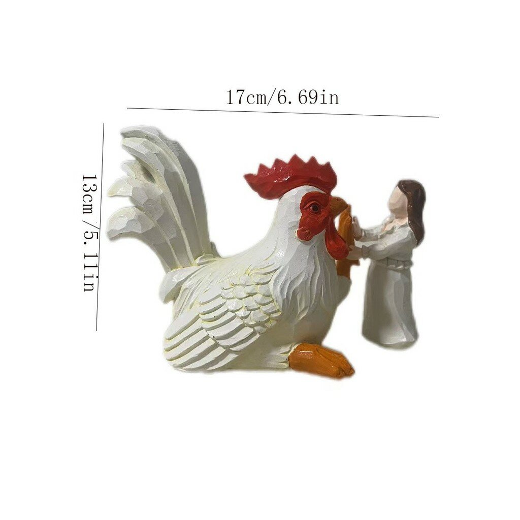Декорация для стола charming white rooster and girl, белый, деревенский стиль