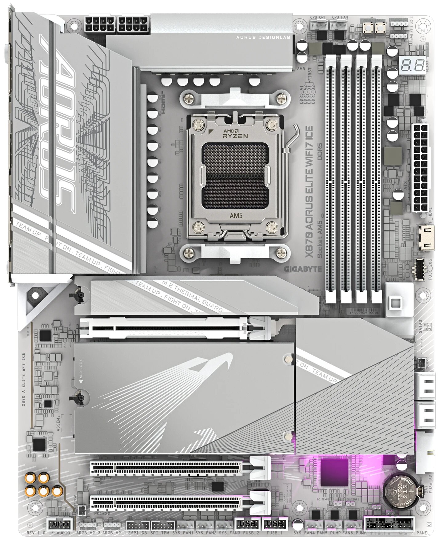 Материнская плата Gigabyte X870 A ELITE WF7 ICE 1.1 AMD AM5 (X870 A ELITE WF7 ICE 1.1)