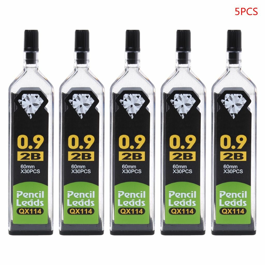 Карандаш, твердость: 2B (2 Мягкий), толщина: 0.9 мм, 5 шт.