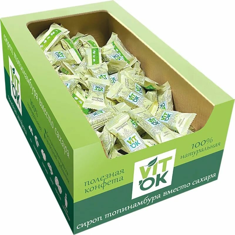 Батончик мюсли VITok неглазированные с топинамбуром конфеты в коробке, 3 кг