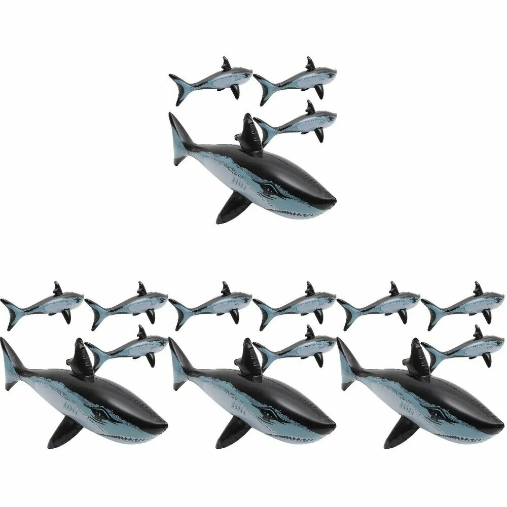 Набор надувных фигурок акулы из пвх для бассейна, 16 штук, многоцветные