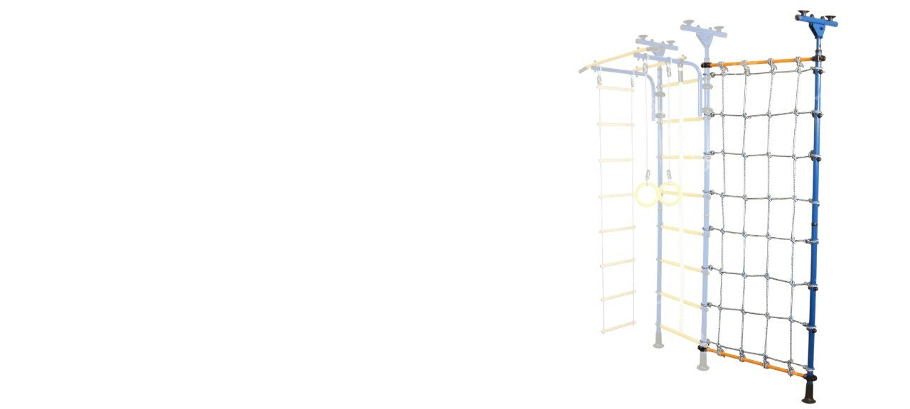 Стойка_сетка Пол_потолок синий_желтый, для шведских стенок враспор
