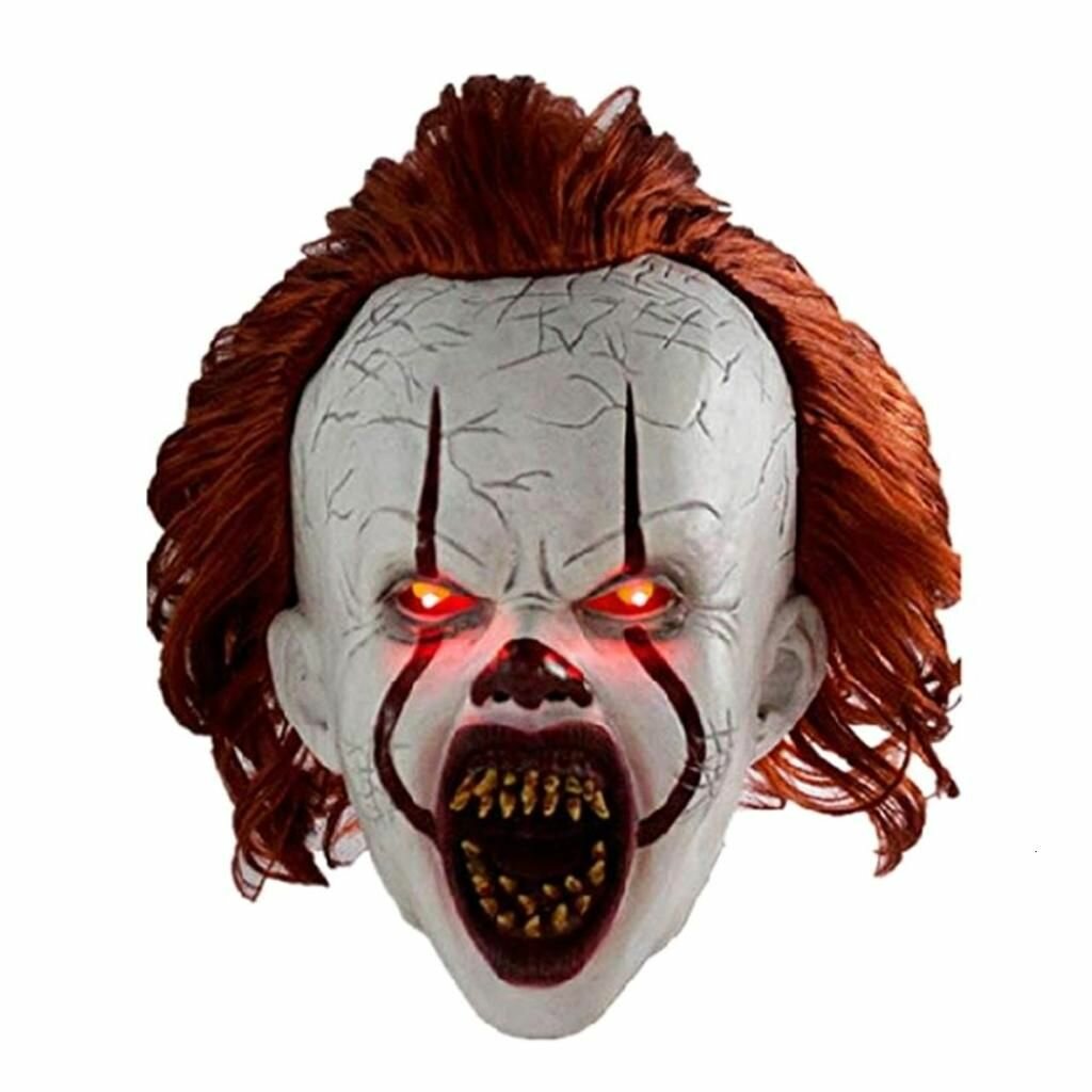 Светящаяся модель Душевный клоун с каштановыми волосами и торчащими зубами.