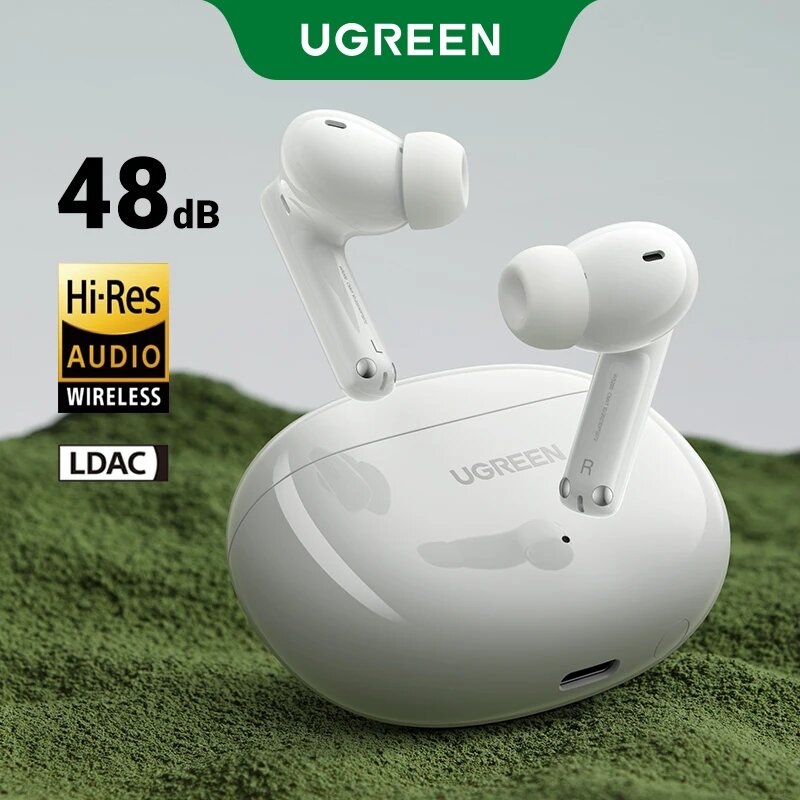 Наушники UGREEN HiTune T6s, беспроводные, ANC, влагозащищенные, белые