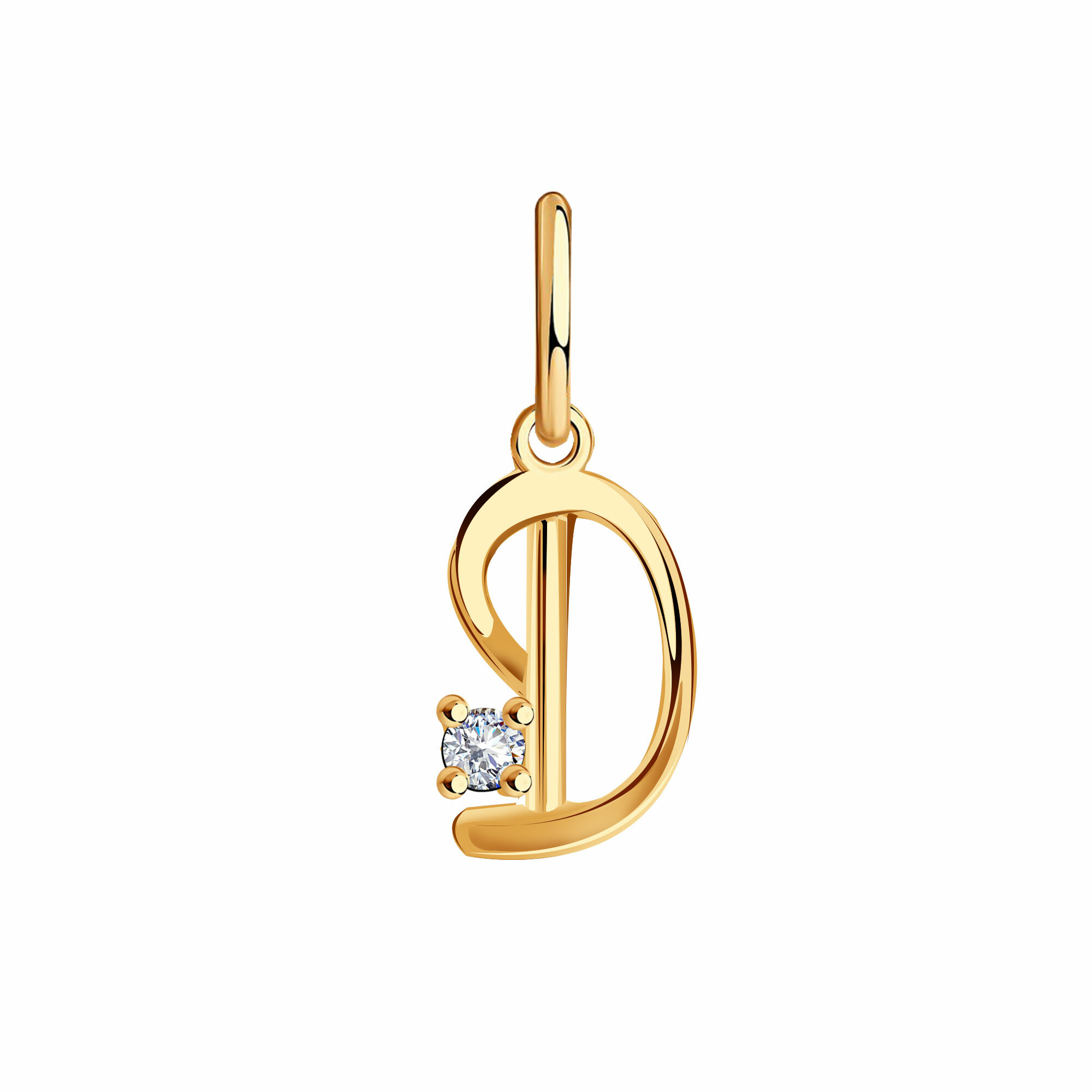 Подвеска, красное золото, 375 проба, фианит