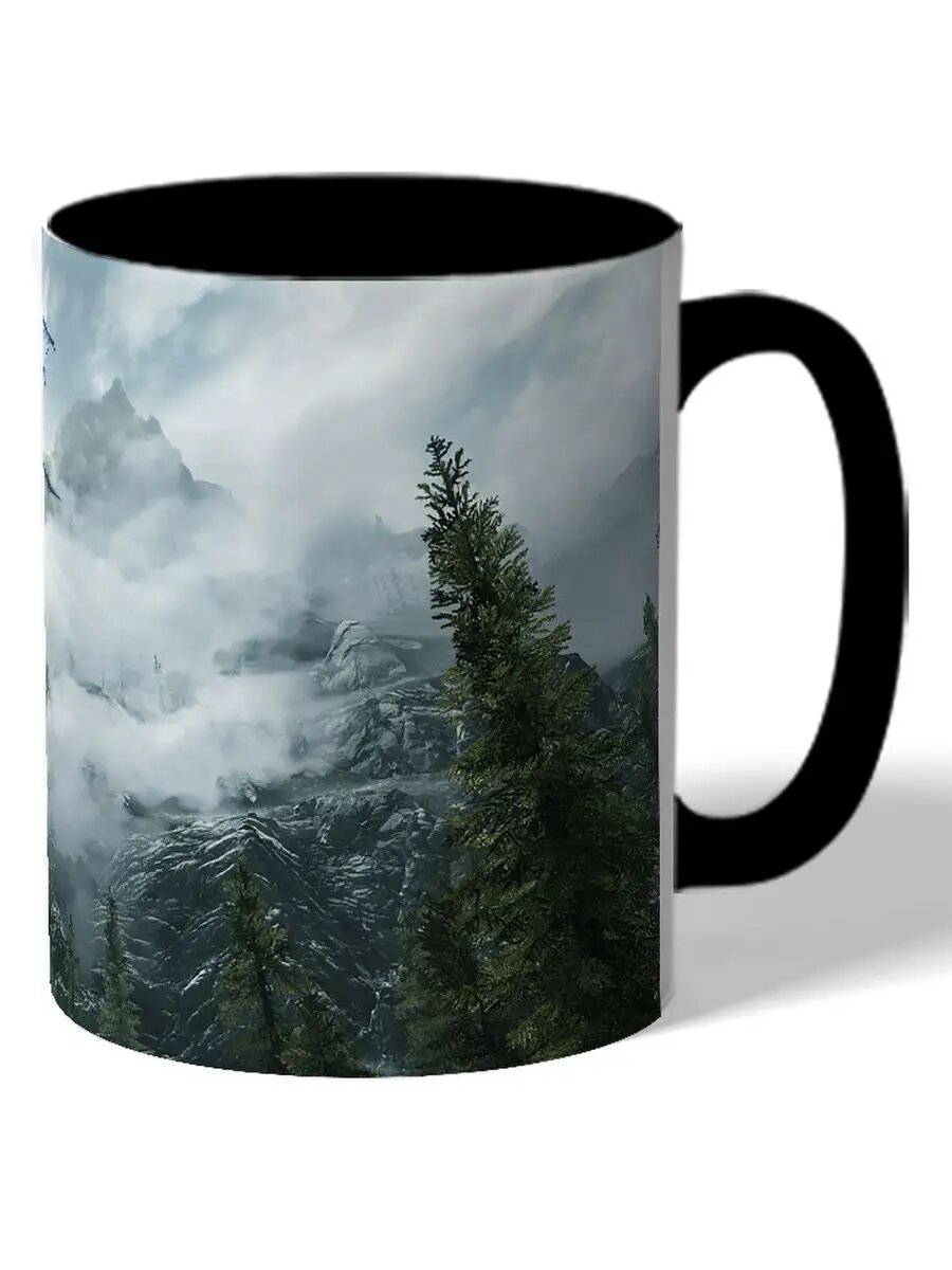 Кружка с принтом Skyrim Голубой Дракон