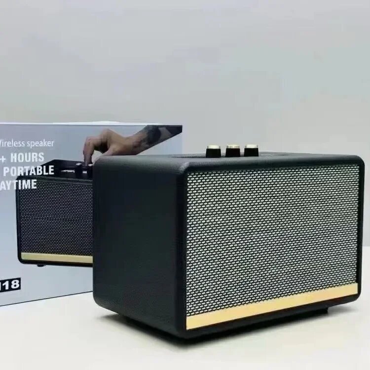 M18 Caixa De Som Bluetooth HIFI Динамик Портативный Ретро Бумбокс Бас Регулируемый HIFI Стерео U Диск TF Карта Aux Воспроизведение Сабвуфер