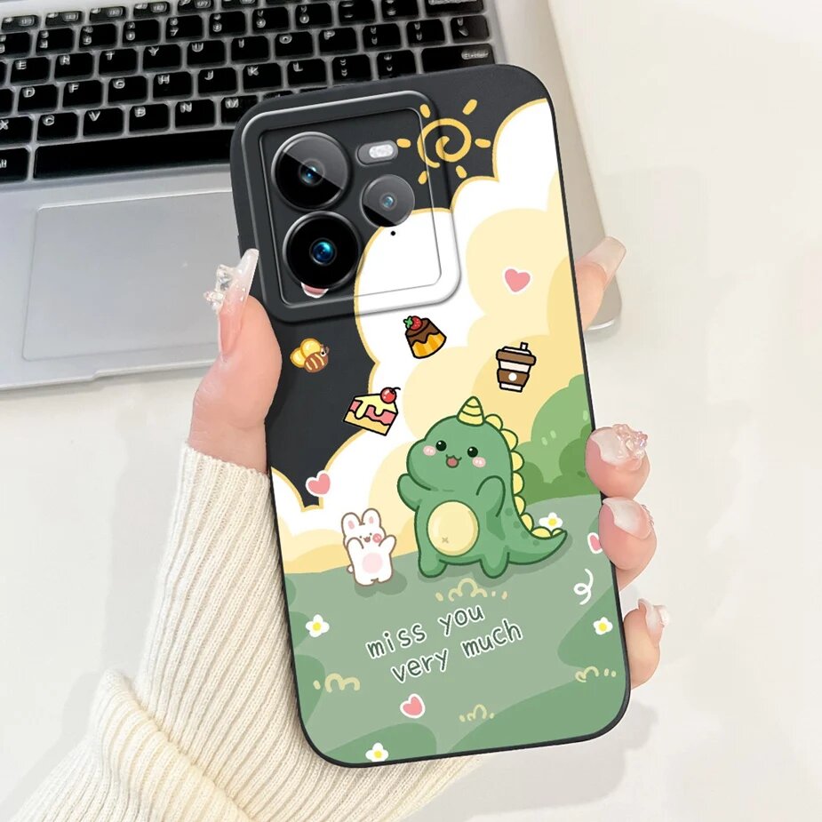 Чехол для Realme GT7 RealmeGT 7T с забавным мультяшным чехлом, мягкий силиконовый чехол для телефона Realme GT7 Pro GT7 T GT7T 5G, задняя крышка Fundas