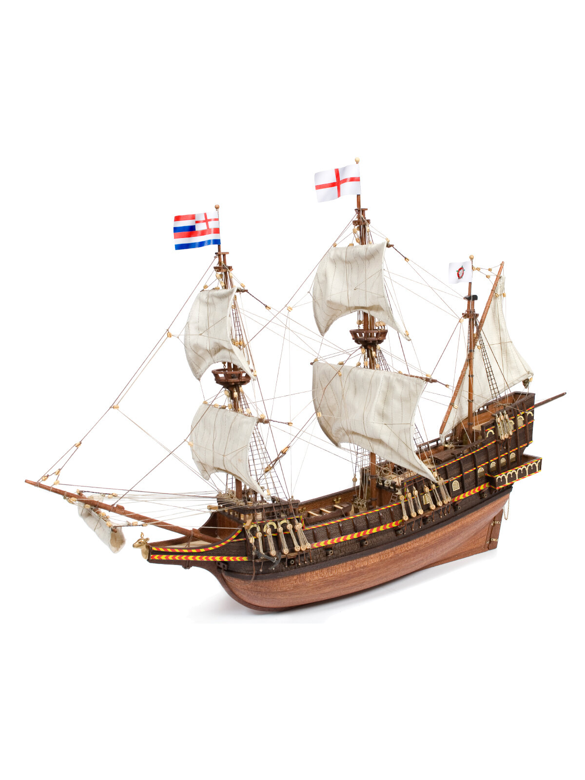 Сборная модель корабля для начинающих OcCre, пиратский галеон Golden Hind, 170 часов, 645х230х450 мм, М.1:85