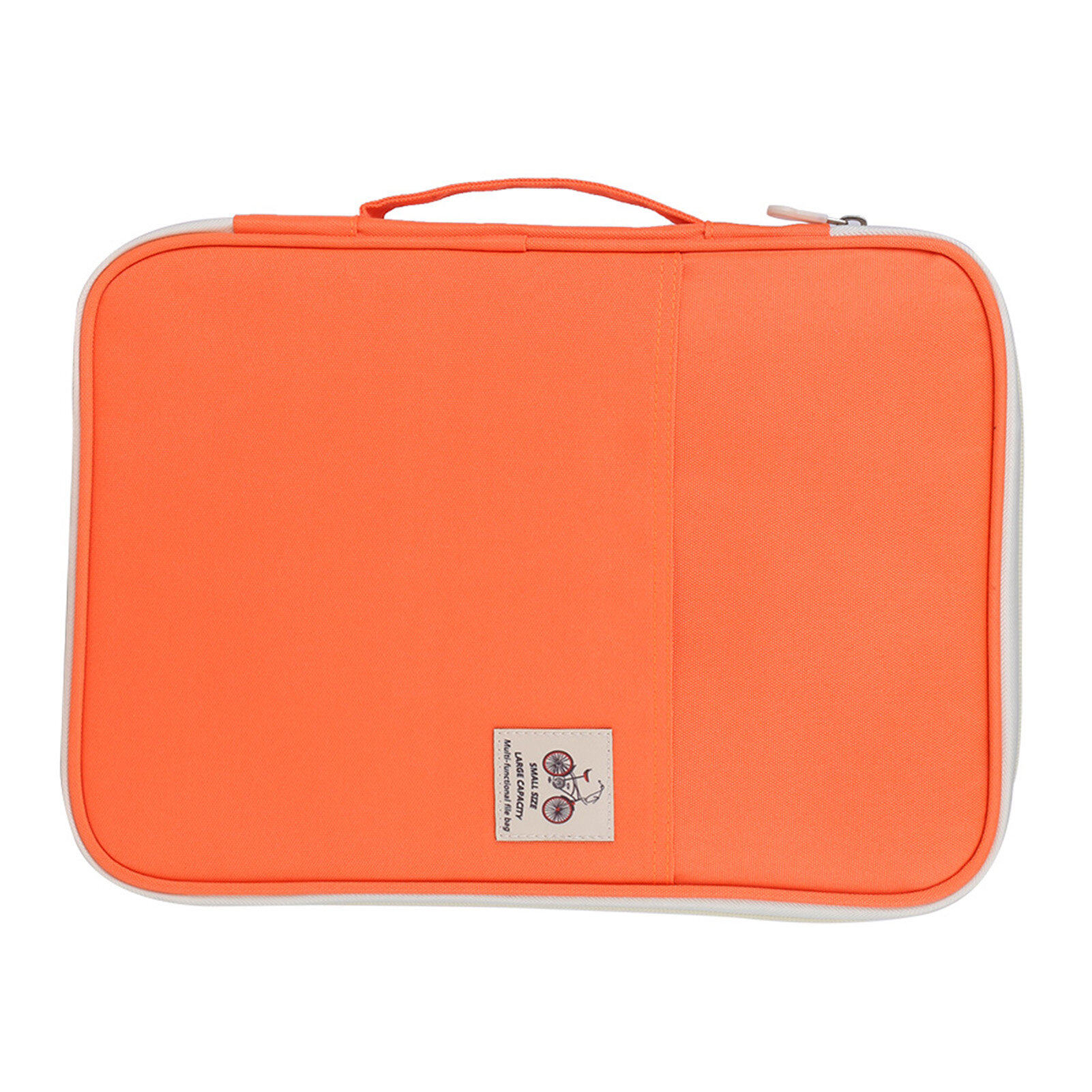 A4 Document Bag File Folder Portfolio Organizer Computer Notebook Zippered Case (Orange) — фото 1