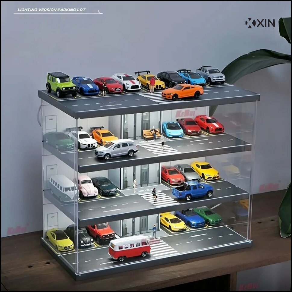 Парковка для Hot Wheels "Лифт", имитация, освещение, светло-серая