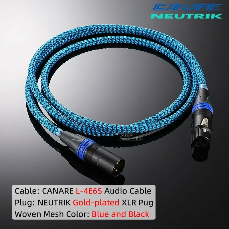 Кабель Canare XLR 3-контактный Blue and Black Line, 0.5m