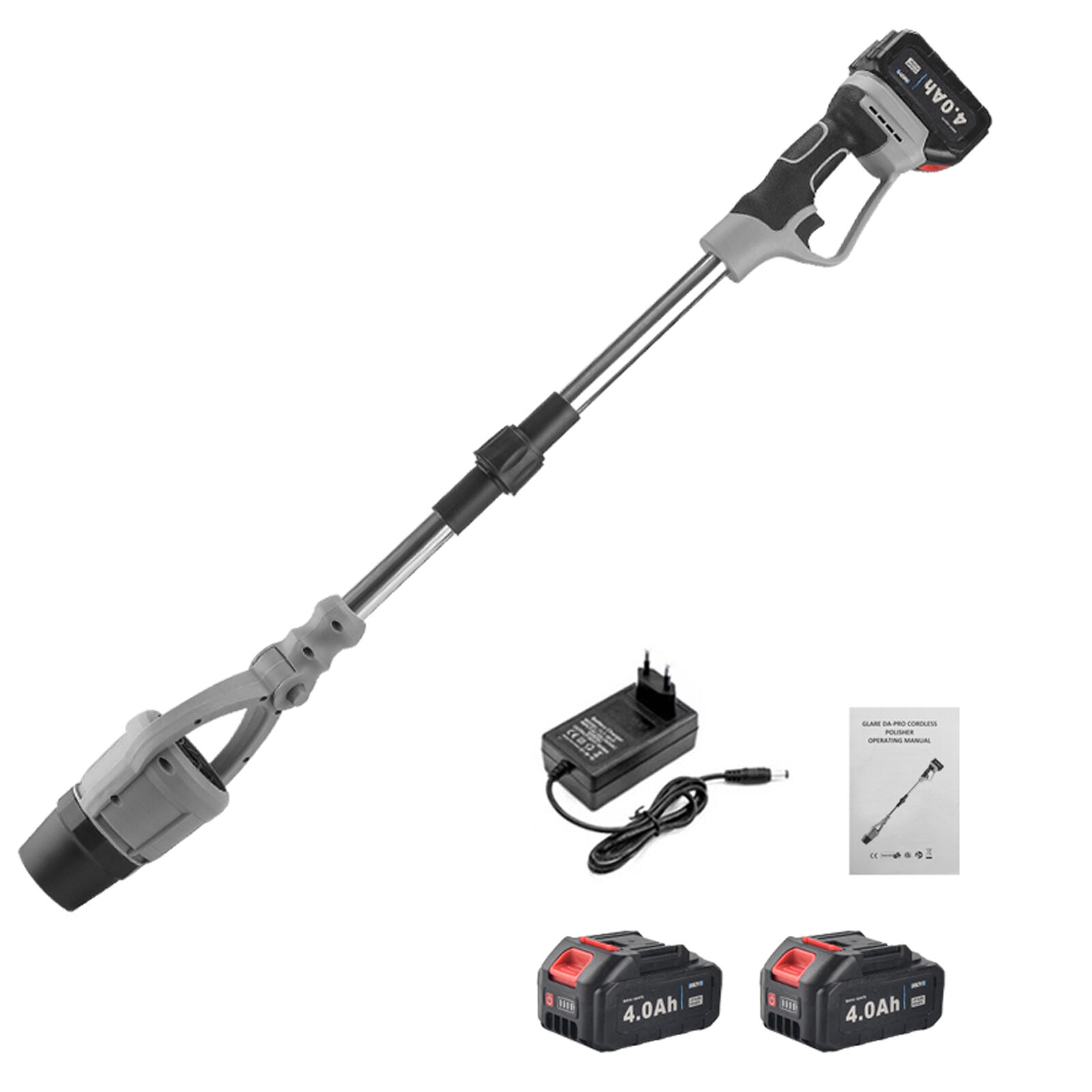 Детachable Leaf Blower 21V 4.0Ah*2 Batteries Charger Folding 60m/s 29000 RPM 400W 96cm Unfolded 48cm Folded 6.3cm Air Outlet for Debris Removal Lawn Care Yard Cleaning