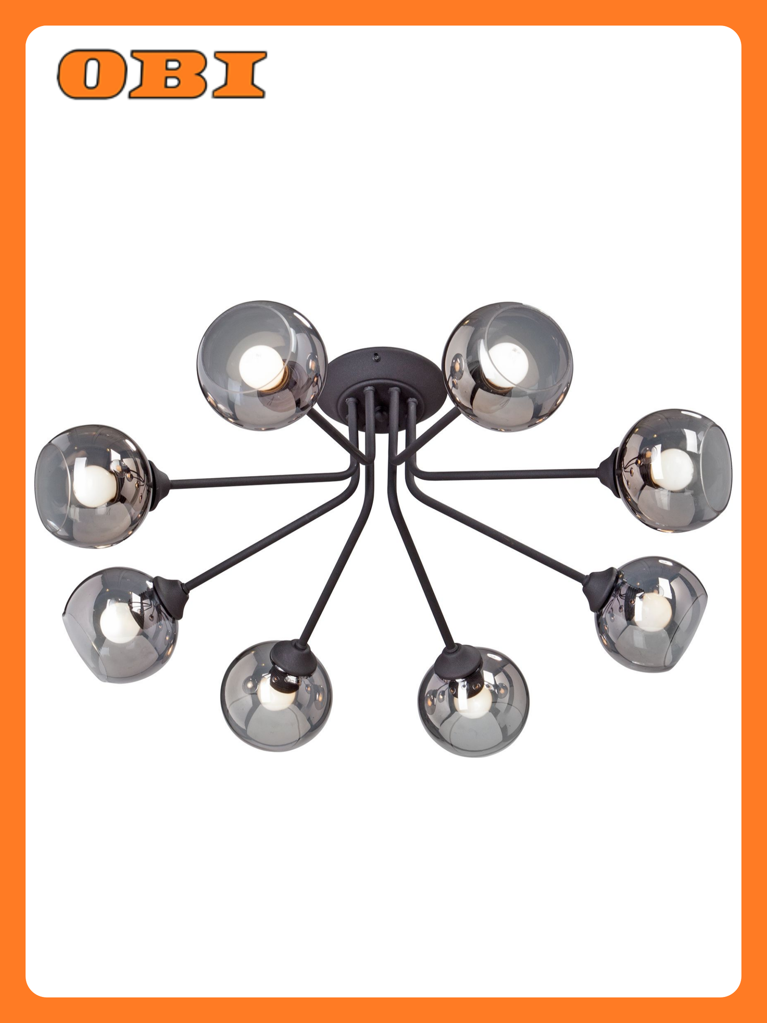 Потолочная люстра Vitaluce V4724-1/8PL черная 8хE27 макс. 60Вт