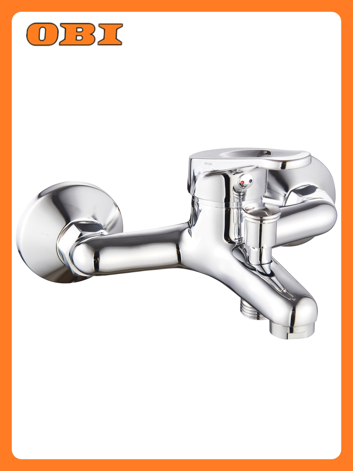 Смеситель для ванны настенный, ECO хром, однорычажный, d-35 дайвотер штоковый