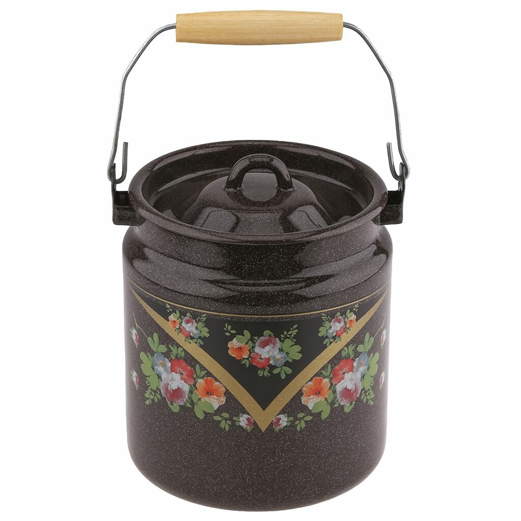 Бидон эмалированный Лысьвенские эмали Красава , 3.5 л, с двойным эмалевым покрытием, металлическая крышка (С-0613Др/4Рк)