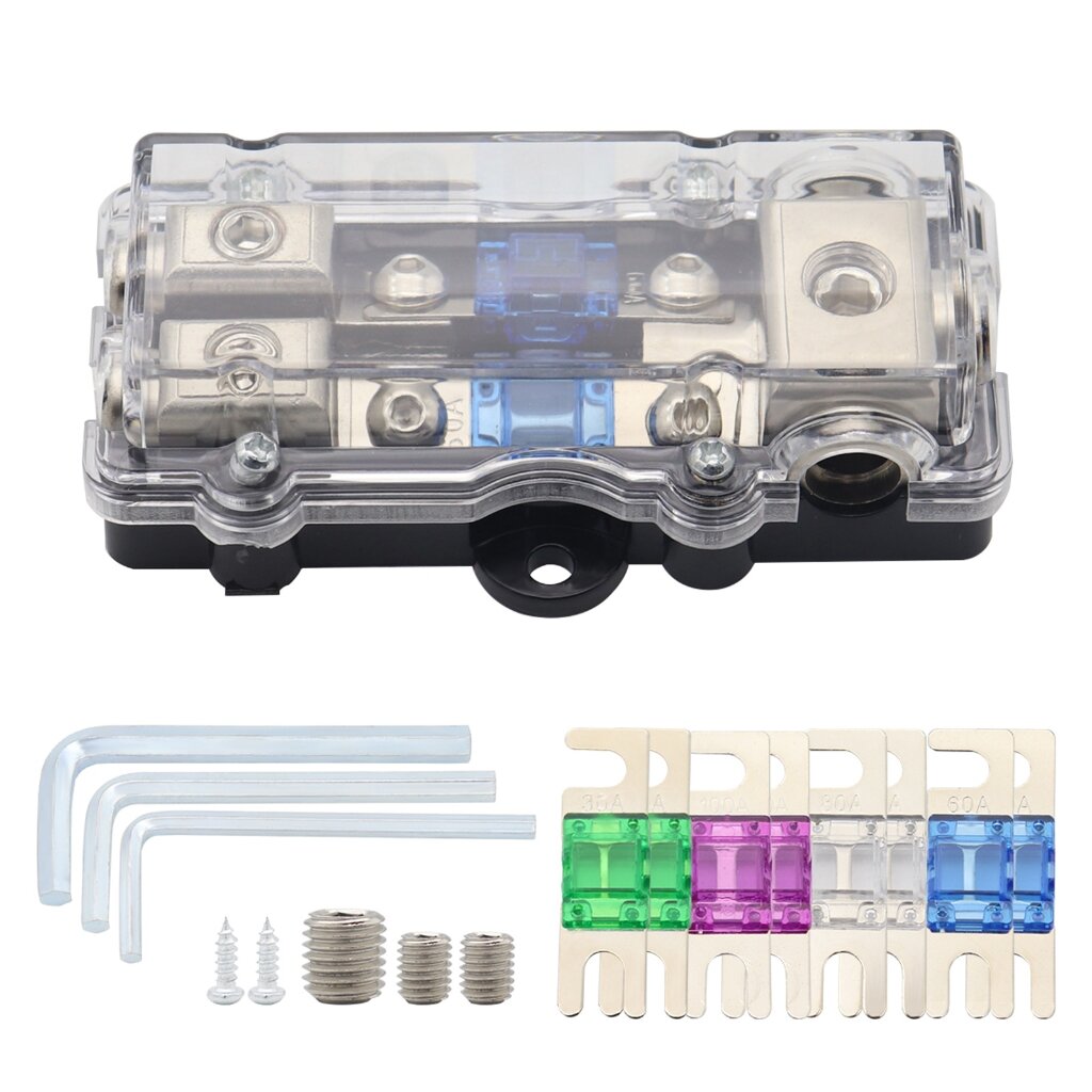 2-полосный Блок предохранителей DC12V 24V Автомобильный держатель для грузовиков 30A 60A 80A 100A