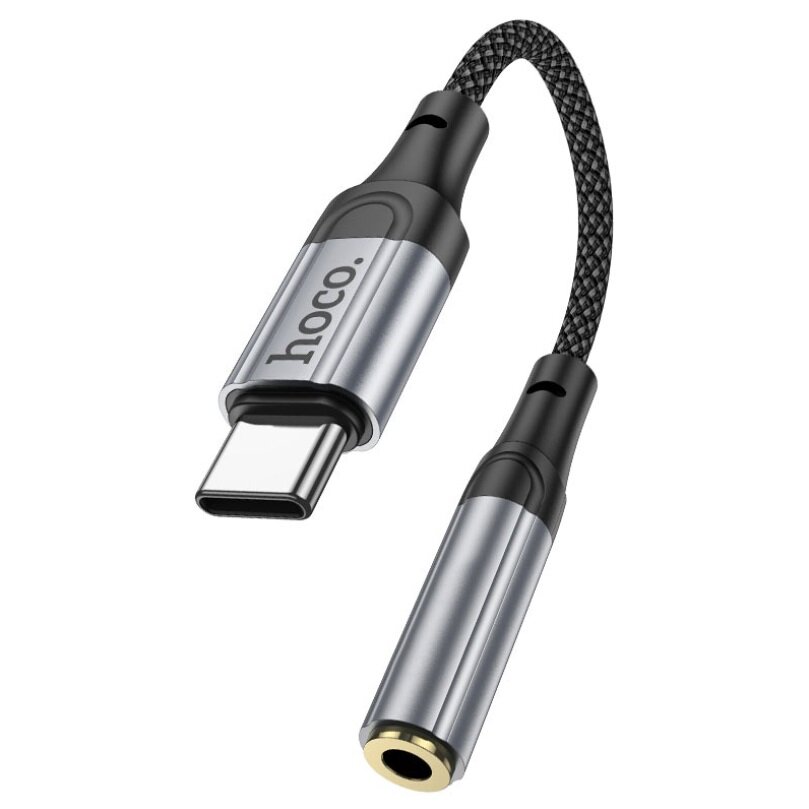 Переходник для наушников Hoco LS36 Fresh Digital Converter, Type-C(M) to mini Jack 3.5 mm(F), 12 см, Черный/Серый