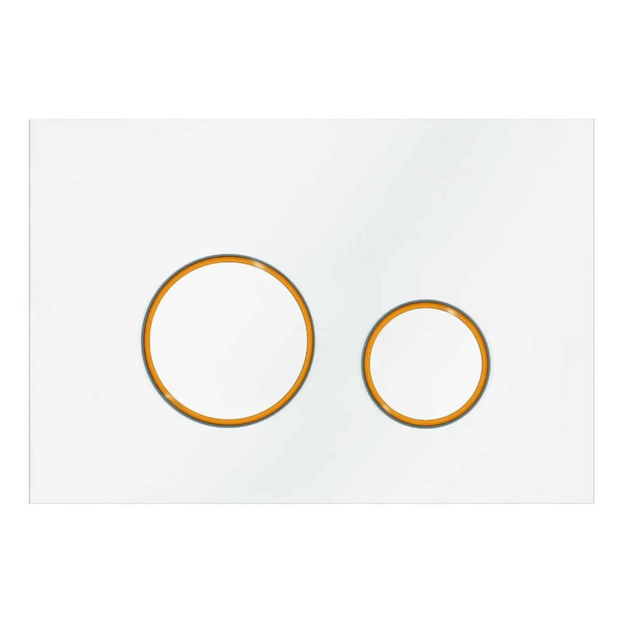 Кнопка смыва для унитаза Veconi Round Design VFRD-WHG, 150х220х13, пластик, белый, кайма - матовое золото