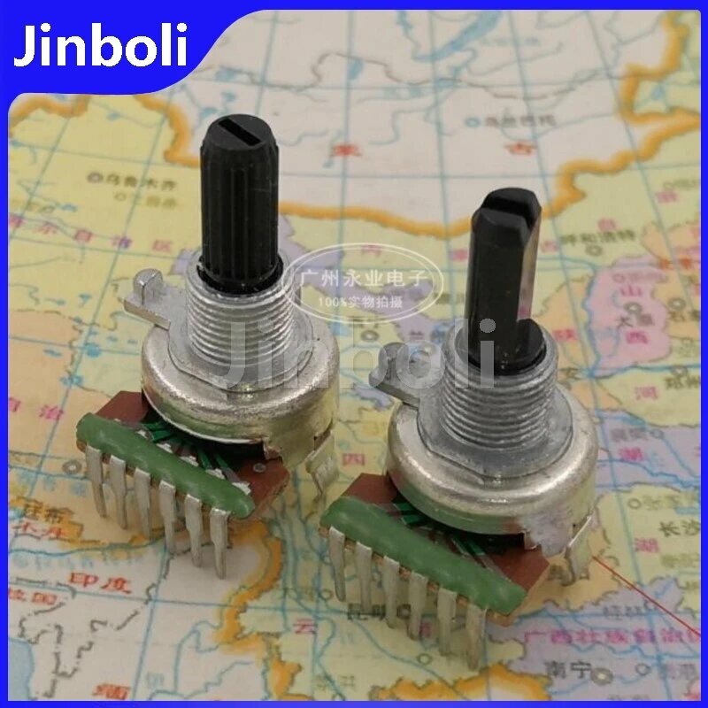 Двойной потенциометр B100K Half Shaft, 2шт