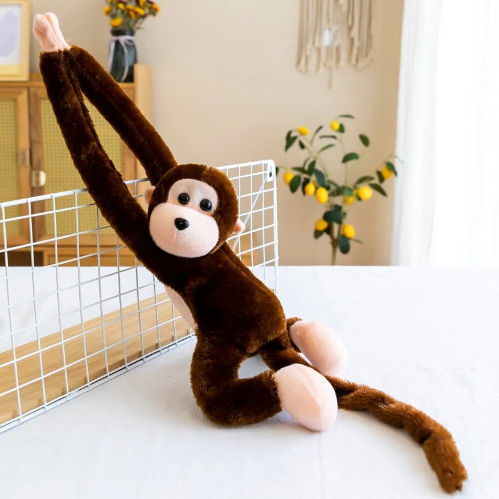 Коричневая мягкая игрушка обезьянка 60 см
