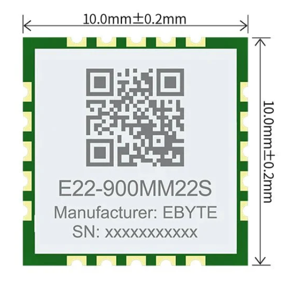 E22-900MM22S, 10x10x2.5mm LoRa Modules ROHS-1 упаковка по20штук