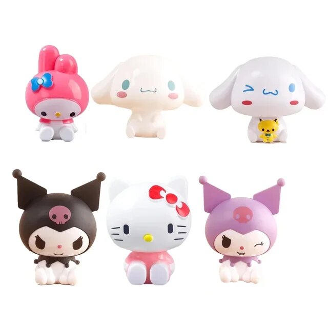 Настольное украшение в виде подвижной куклы Hello Kitty, подарок на день рождения для детей от Sanrio Kuromi Melody Cinnamoroll, украшение для торта.