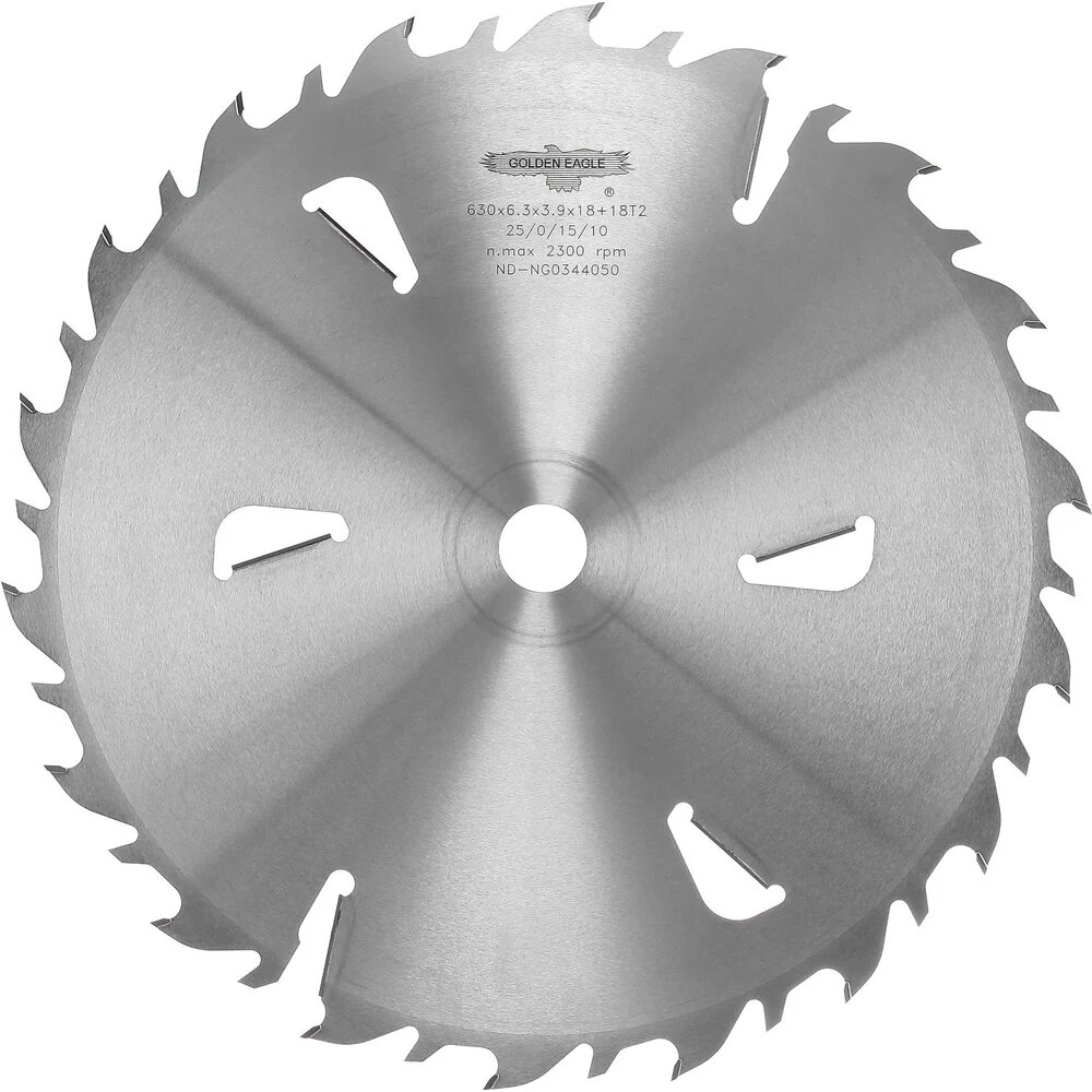 Пила дисковая HW многопильная 630x50x6.3/3.9 мм, Z18+18+6, WZ Golden Eagle TL26072, пильный диск по дереву