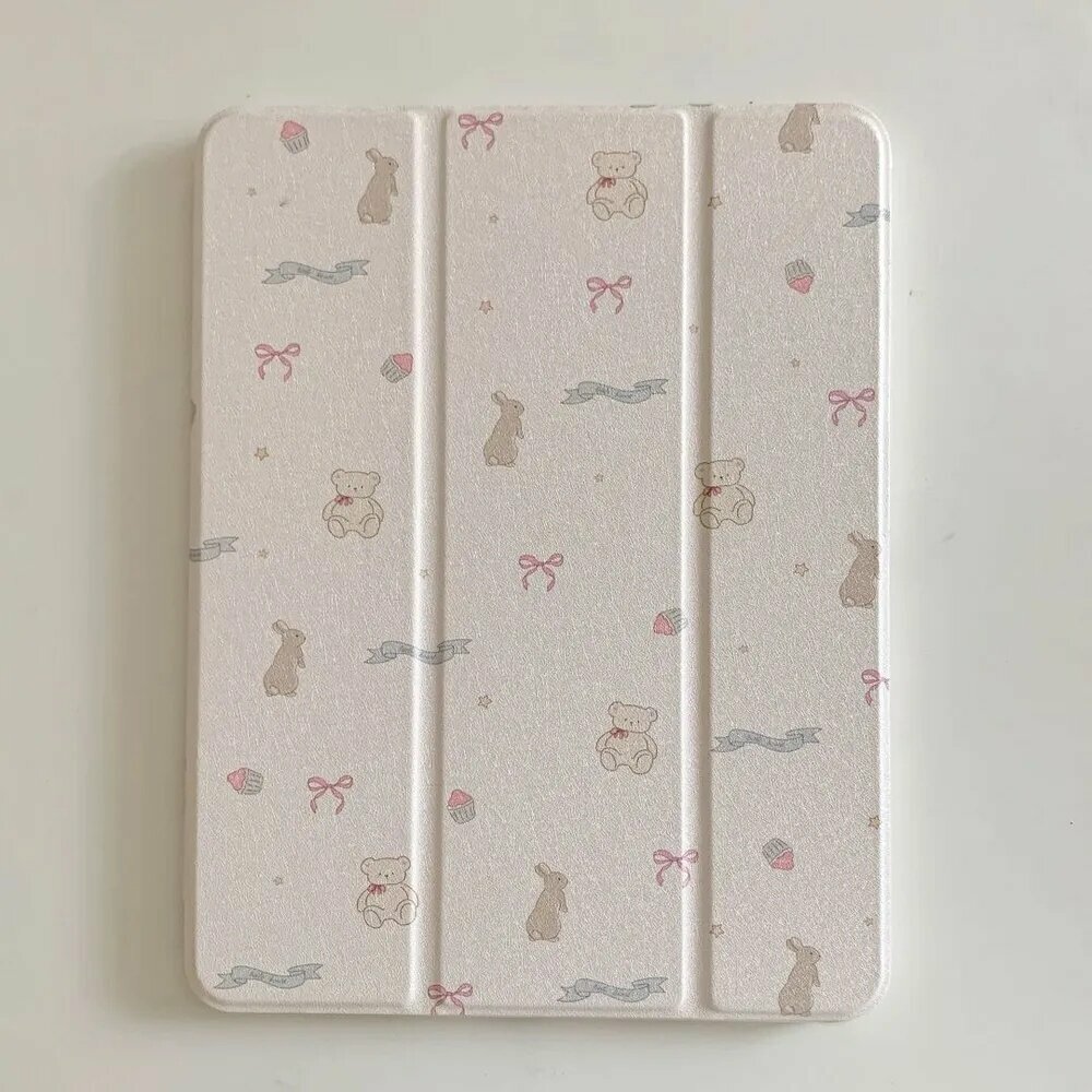 Чехол с мультяшным кроликом для iPad 10.2 Pro 2024 11 9.7 Mini 6 Air 3 умный чехол с держателем для стилуса для iPad 10 9го 8го поколения