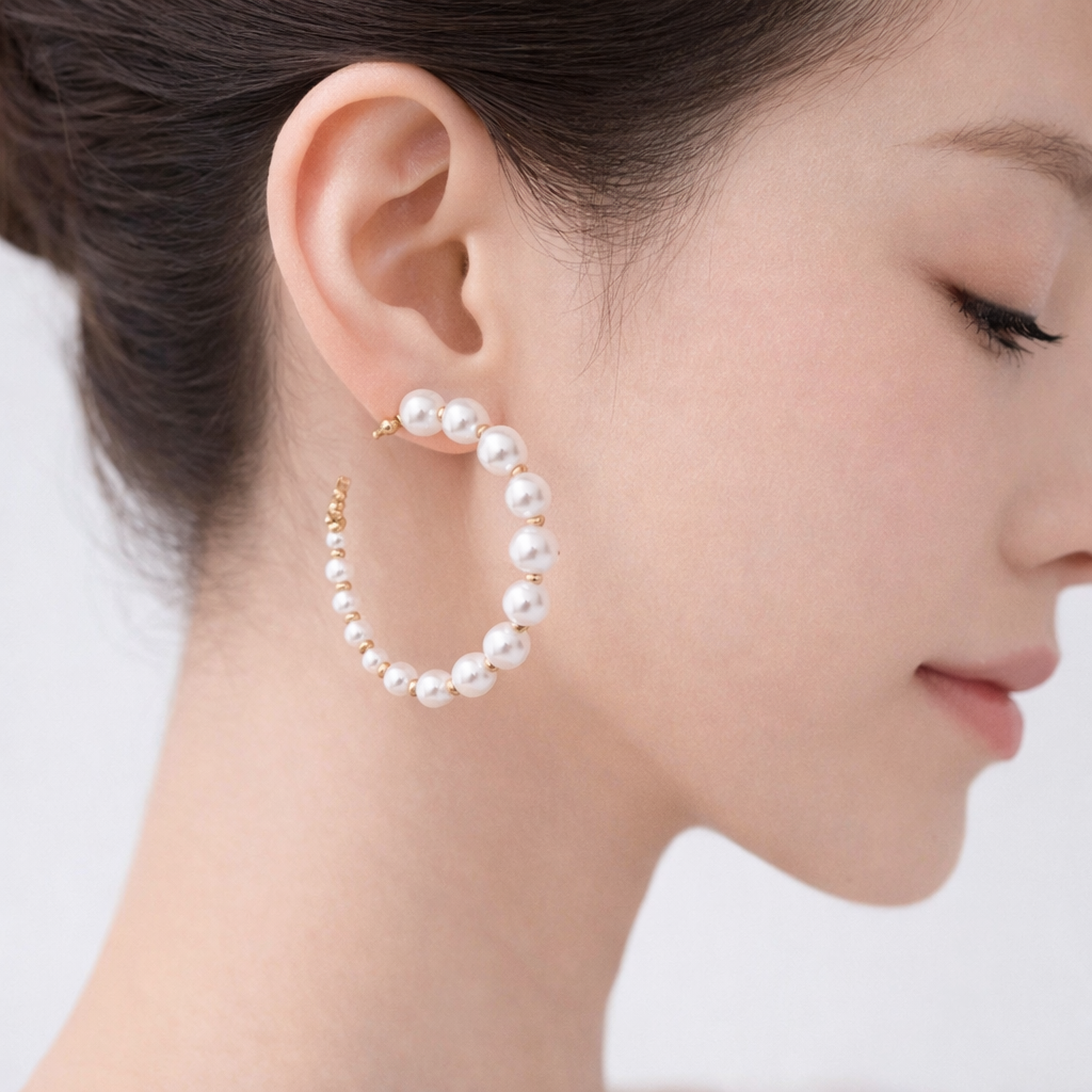 Серьги с подвесками, конго, жемчуг имитация