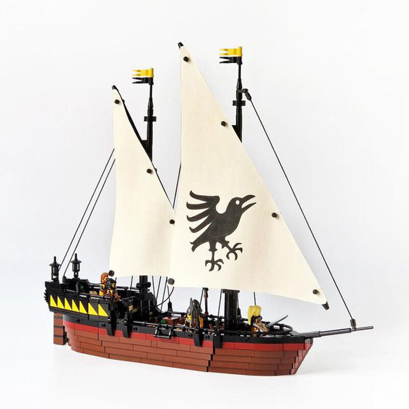 Строительные блоки для сборки мелких частиц MOC-150662 Вороний коготь, средневековый парус, пиратский корабль, игрушка