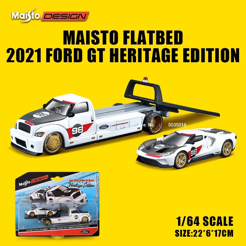 Maisto Flatbed 2021 Ford GT Heritage Edition 1:64