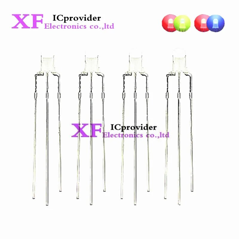 Двухцветные светодиоды F3 3 мм ICprovider R-B Fog Anode
