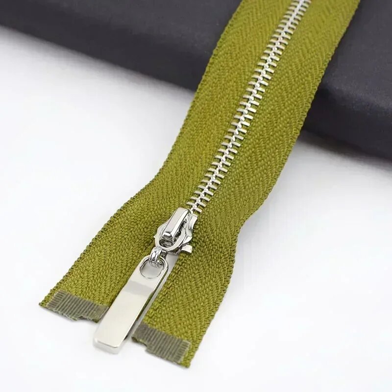 Молния CloseEnd 25 см, ArmyGreenSilver, 5Pcs