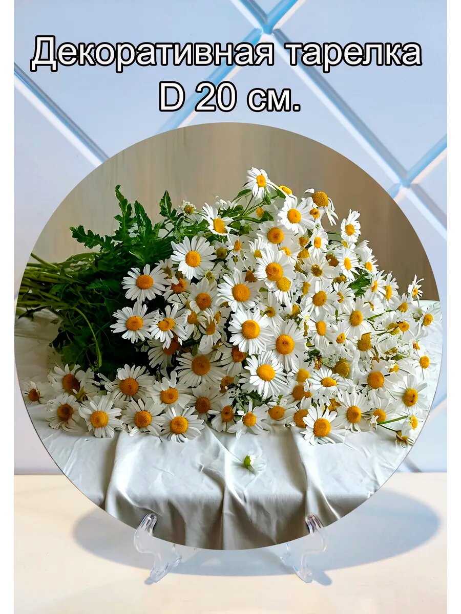 Декоративная тарелка l'art floral "Ромашки на столе"