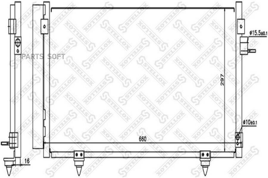 STELLOX 10-45718-SX Радиатор кондиционера