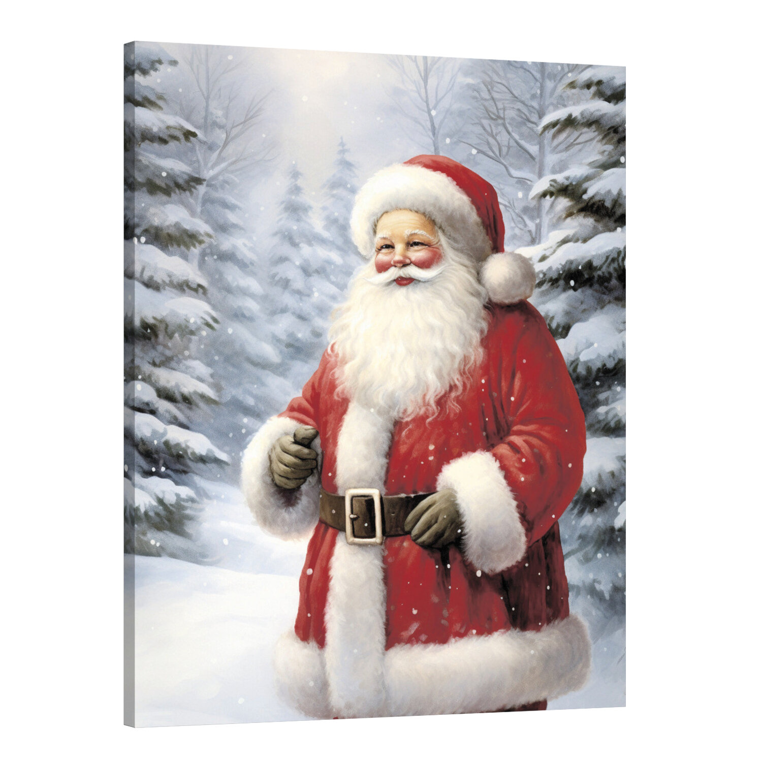 Интерьерная картина 50х70 "Сказочный Дед Мороз на зимней поляне"