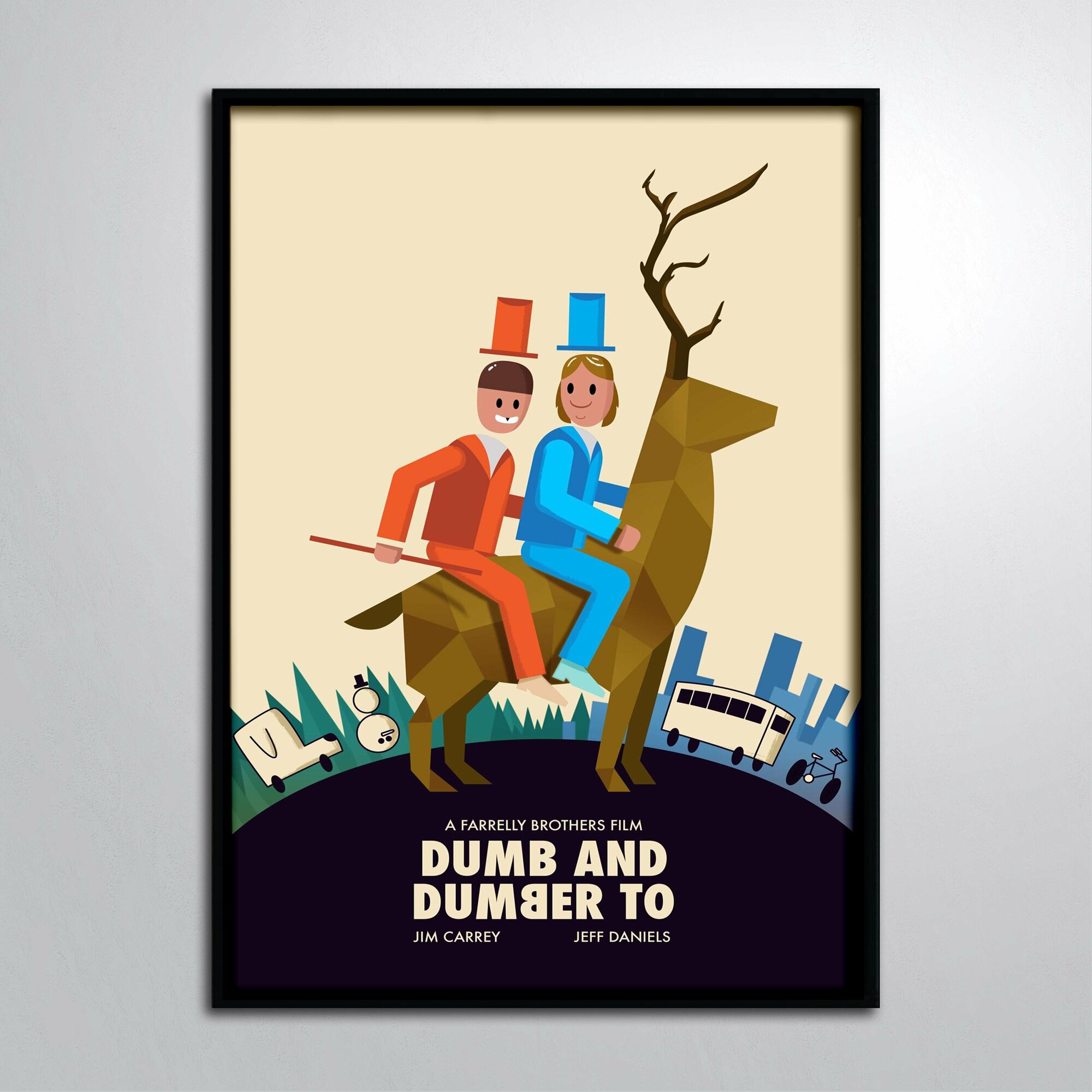 Постер без рамы/Тупой и еще тупее Джим Керри Джефф Дэниелс Рисунок Dumb and Dumber