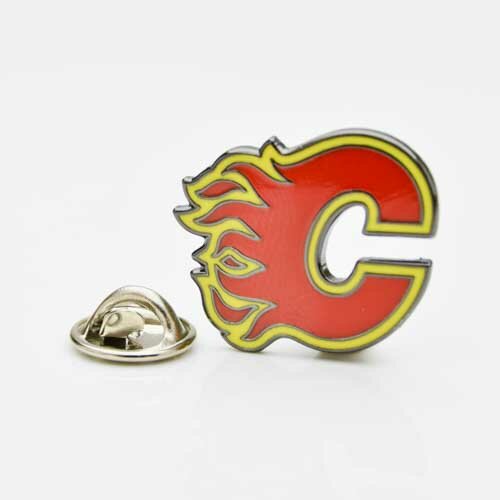 Хоккейный значок Калгари Флэймз "Эмблема красная"