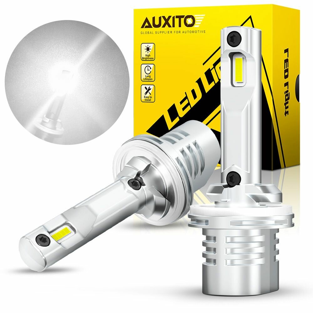 Автомобильная лампа AUXITO H27 880 цоколь PG13 24Вт 2шт 6500K белый свет мини размер быстрая легкая установка LED Светодиодная