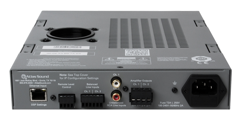 Atlas IED DPA-102PM- Двухканальный интегральный усилитель мощности 2х100 Вт – 4 Ом, 2х50 Вт – 8 Ом, управление по IP