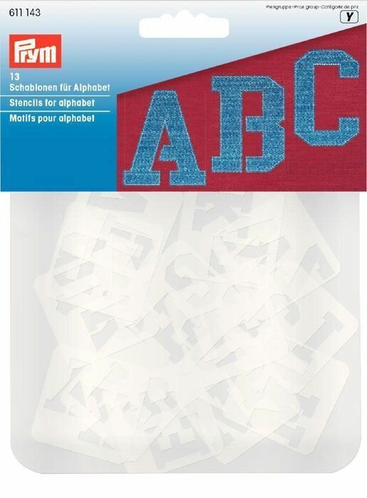 Шаблоны для аппликаций 13 шаблонов с буквами альфавита PRYM 611143