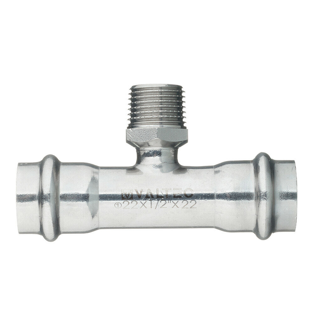 Тройник Valtec VTi.933. I.220422 22 мм х 1/2 НРш х 22 мм нержавеющая сталь