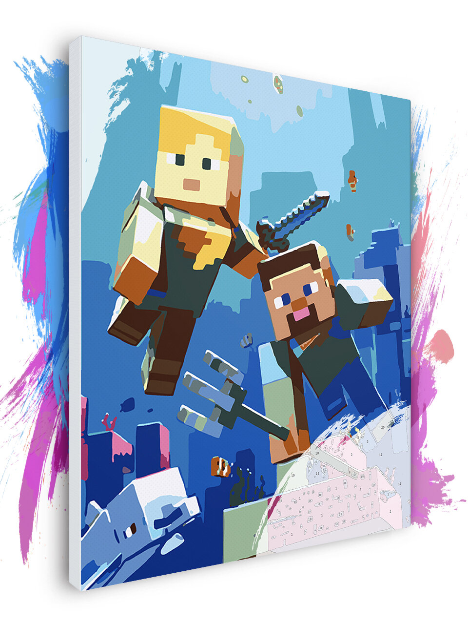 Картина по номерам на холсте Майнкрафт, 30 х 40 см