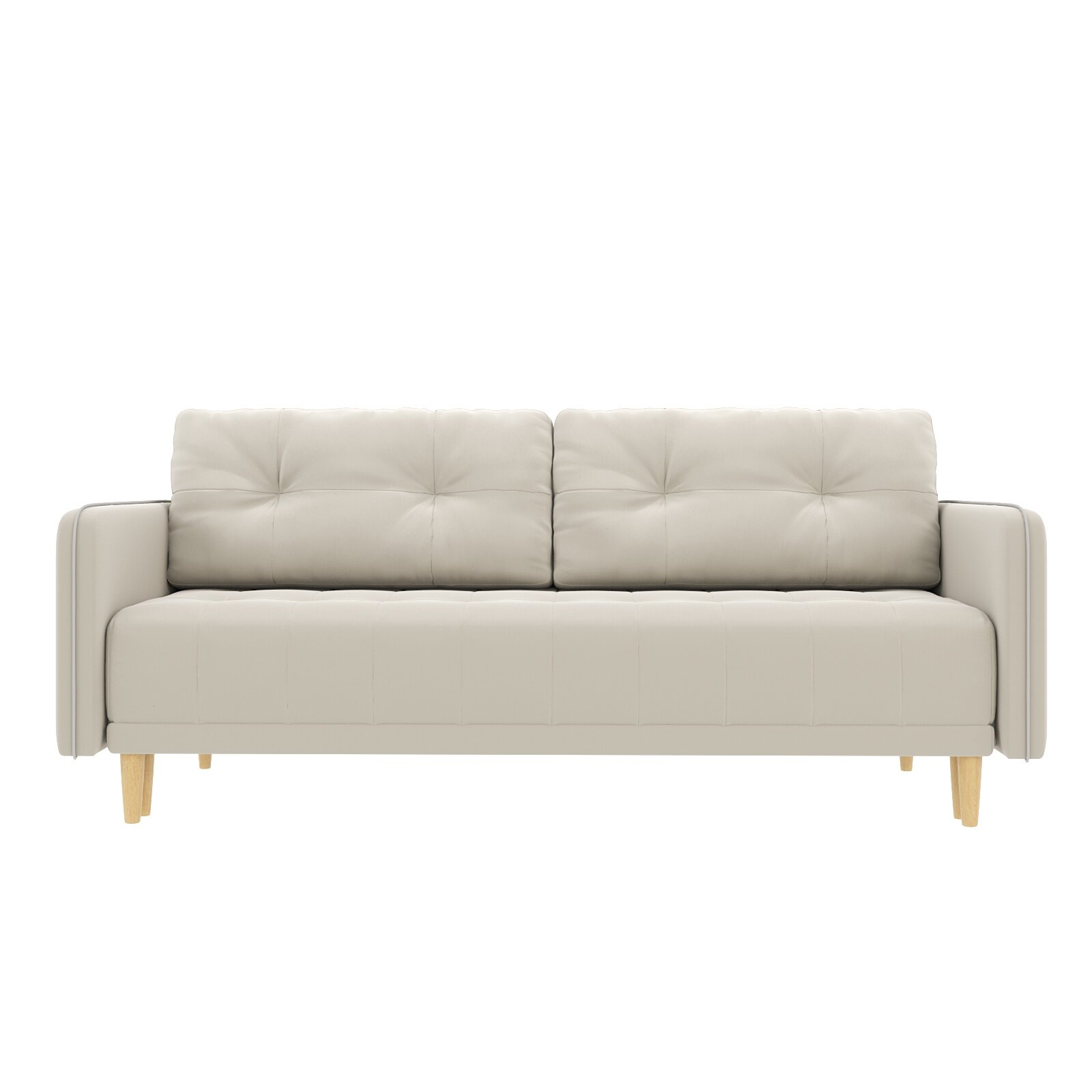 Диван-кровать Тадеуш в белом велюре К81 с механизмом пантограф