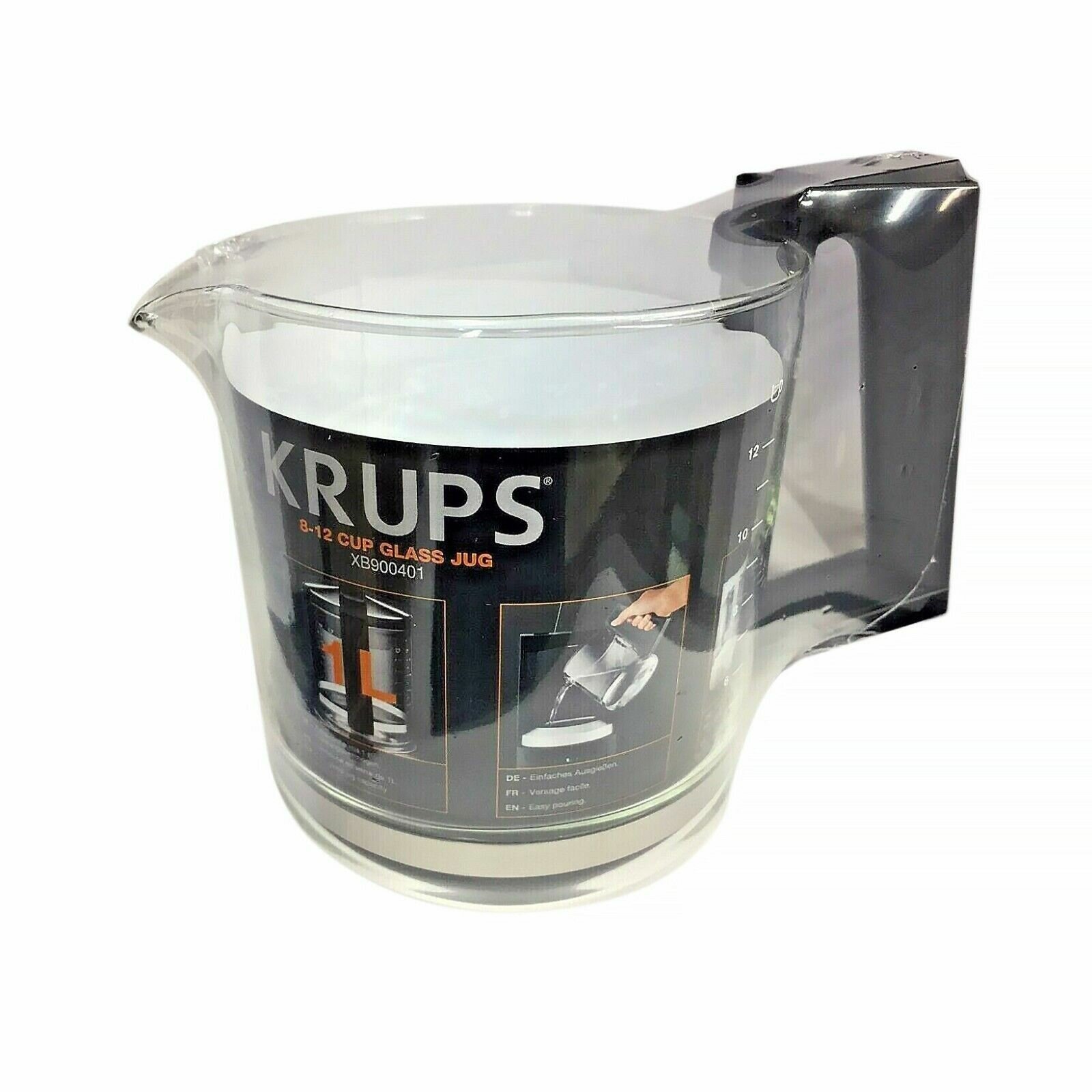 Стеклянная колба кофейник без крышки для кофемашин Krups XB900401